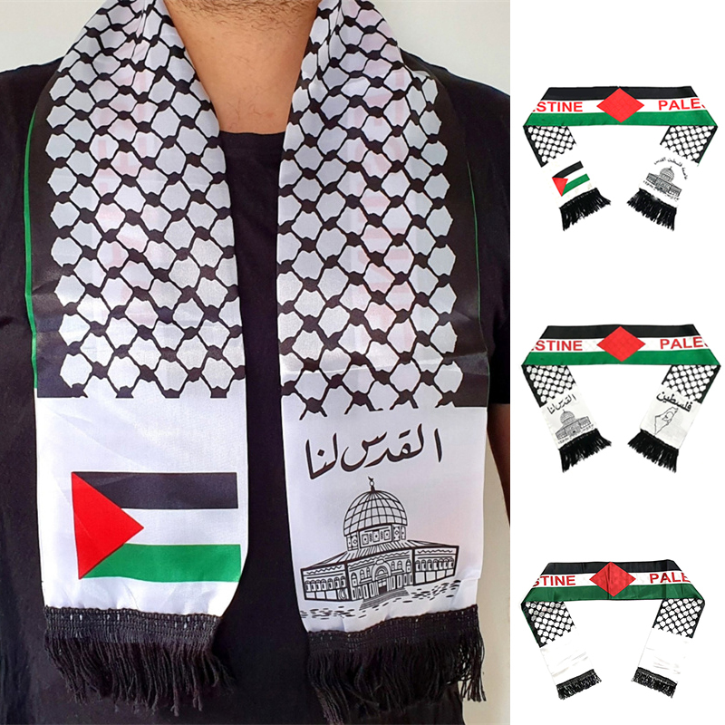 Palestine scarf 14x135cm Scarf Printing Satin Palestinian national day ...