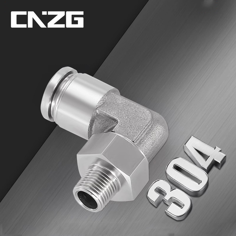304 Stainless steel Coupler Hose Quick Connector Elbow Insertion 90 ...