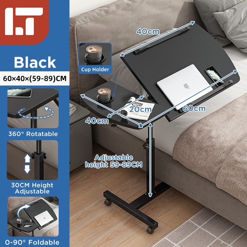 Nursing Table Adjustable Patient Elderly Hospital Bed Table Mobile ...