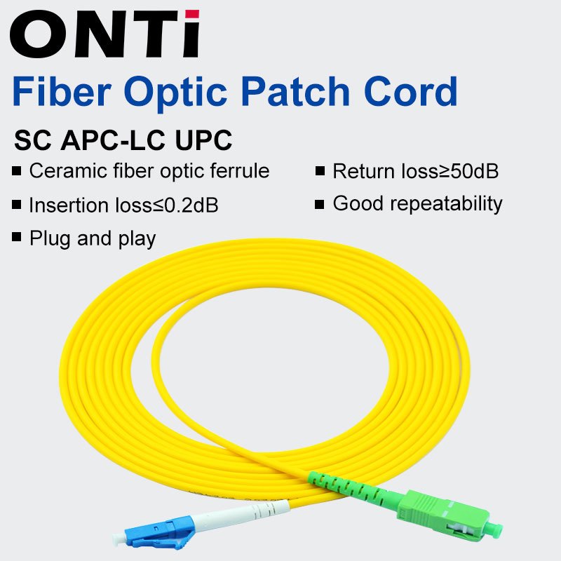 ONTi SC-LC Simplex Single Mode G652D Fiber Optic Patch Cord SC/APC-LC ...