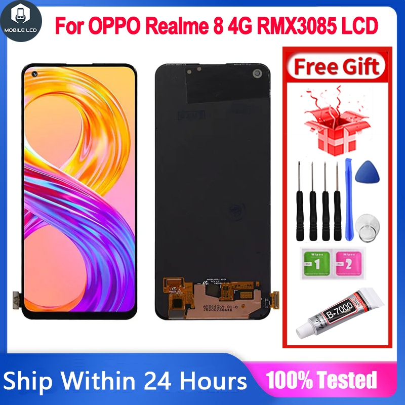 Original For OPPO Realme 8 4G RMX3085 A74 4G A94 4G Realme 8 Pro RMX3081 LCD Display Touch ...