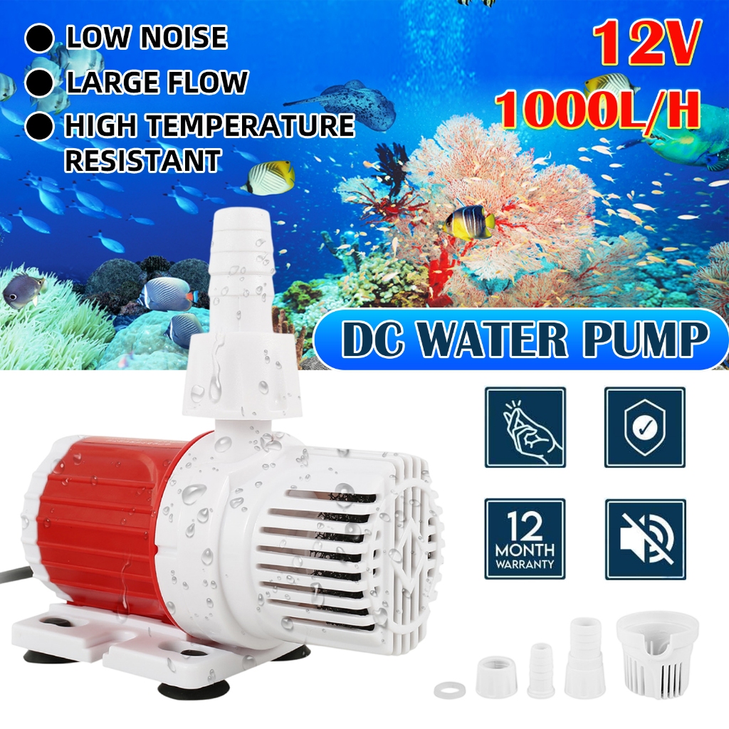 Submersible Water Pump DC 12V 1000L/H 10W Fountain Water Pump with 16 ...