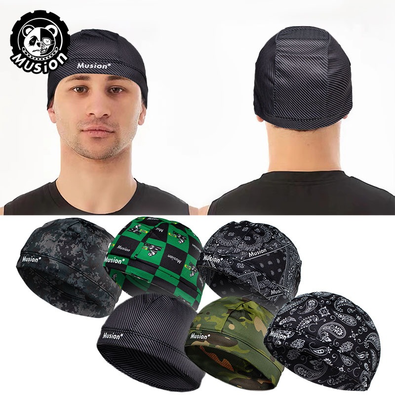 Musion Camo Print Cycling Head Cover Mesh Helmet Cap Dry Fit Skull Cap ...