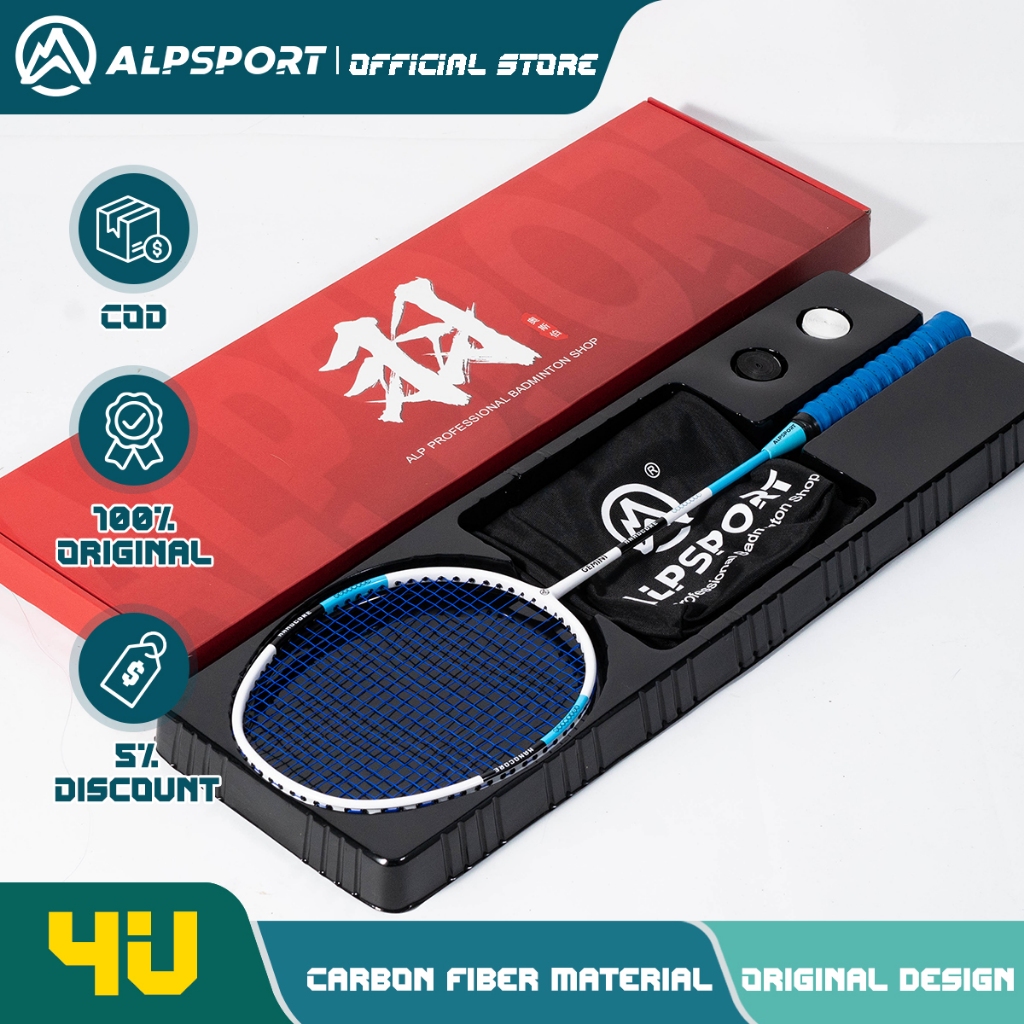 ALPSPORT Gemini 2Pcs 4U G5 100% Carbon Fiber Badminton Racket Original ...