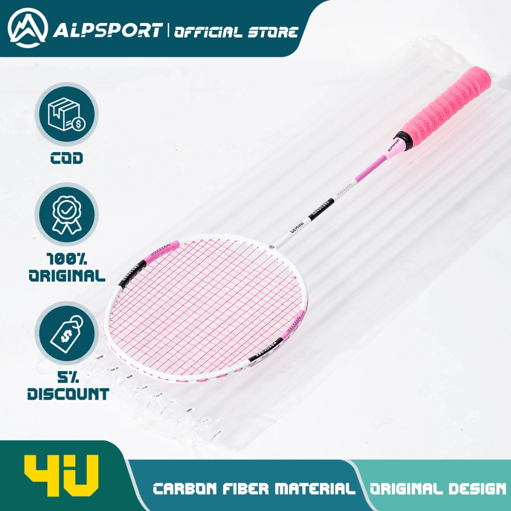 ALPSPORT Gemini 2Pcs 4U G5 100% Carbon Fiber Badminton Racket Original ...