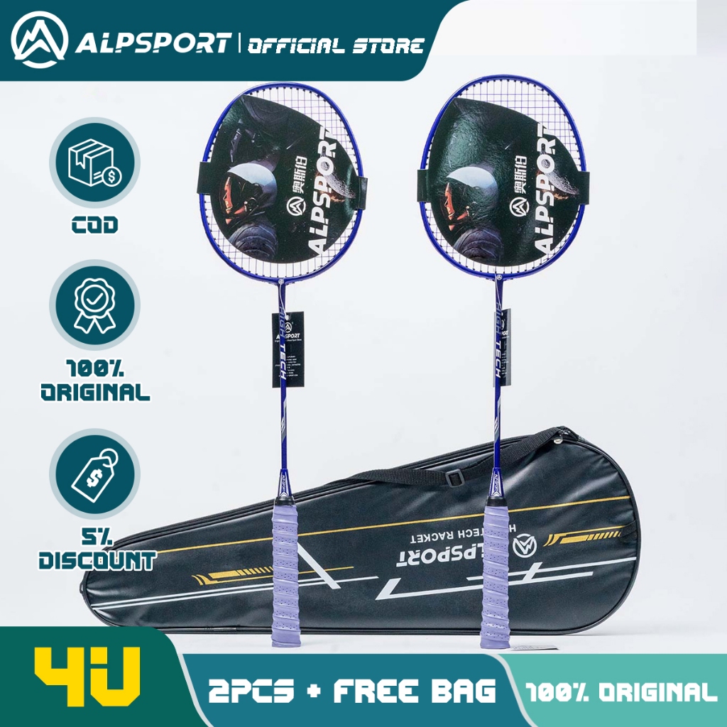 ALPSPORT Gemini 2Pcs 4U G5 100% Carbon Fiber Badminton Racket Original ...