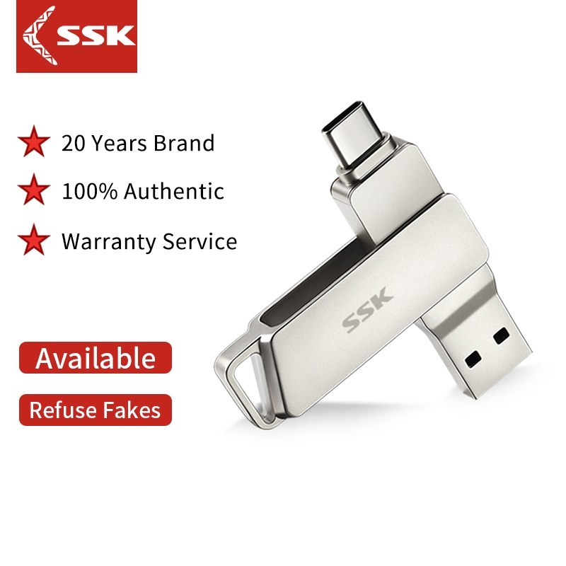 SSK 220MB/s 128GB Flash Drive Type C OTG Flashdrive USB3.2 256GB USB Drive 64GB | Shopee Malaysia
