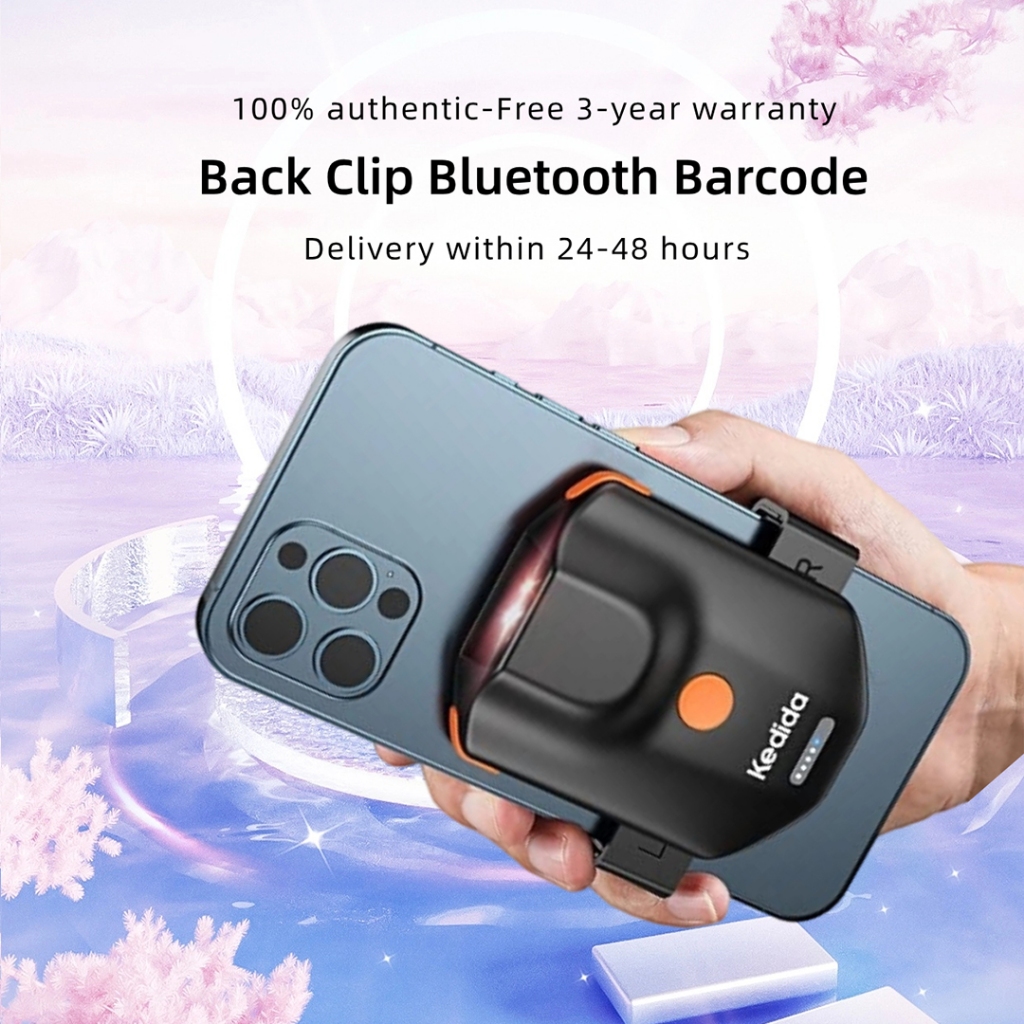 Kedida Back Clip 2D Bluetooth Barcode Scanner – 1D/QR Recognition ...