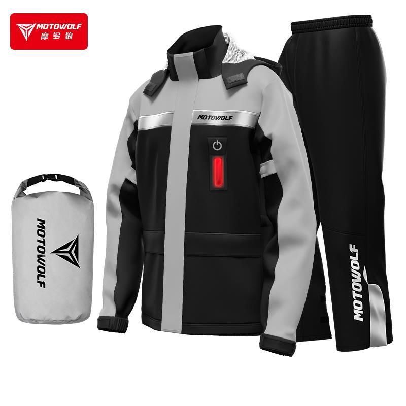MOTOWOLF Motorcycle Rainsuit Waterproof Split Raincoat Suit Cycling ...