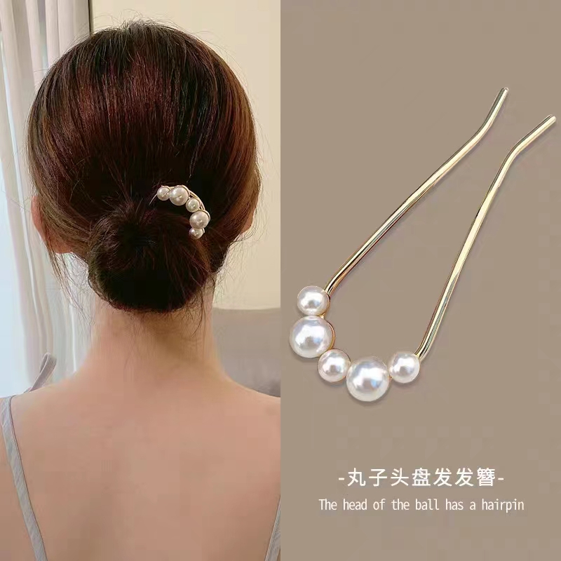 Korean hairpin, simple pearl hairpin, hair accessory for women | Shopee ...