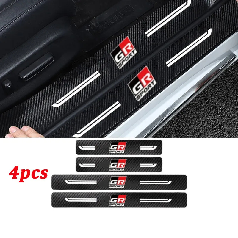 GR Threshold strip For Toyota GR SPORT Car Carbon Door Sill Trunk Guard ...