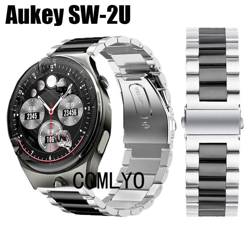 For Aukey SW-2U Smart Watch Strap Stainless Steel Metal Women Men Band ...