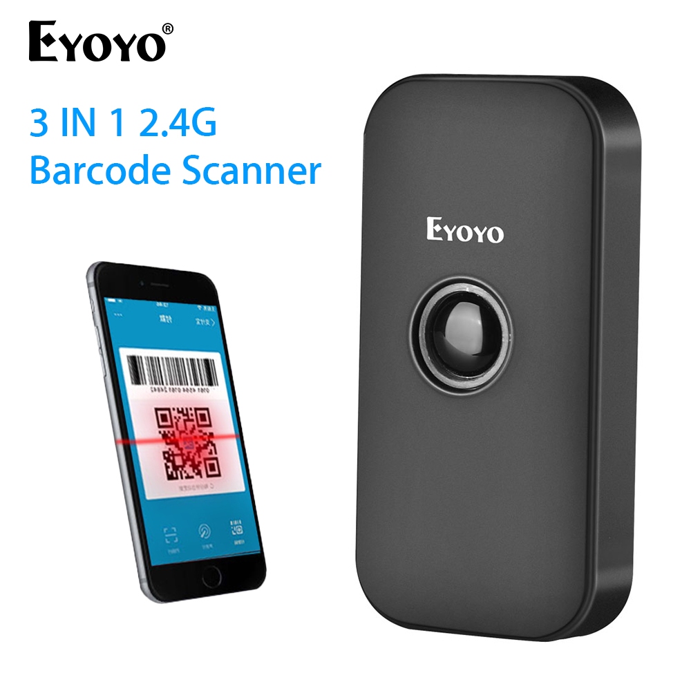 Eyoyo Mini Bluetooth 2D Barcode Scanner, 3-in-1 USB Wired & 2.4G ...