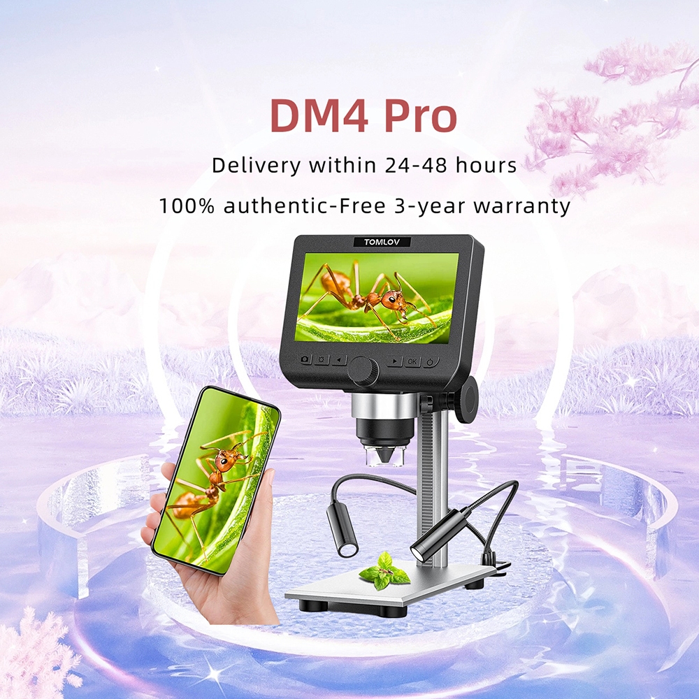 TOMLOV DM4 Pro Wireless Digital Microscope | 4.3" LCD Digital ...