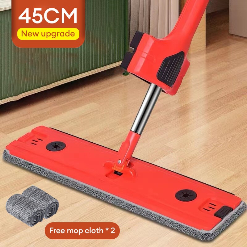 New 45CM Flat Mop Squeeze Mop Floor Mop Collapsible Mop Bucket with ...