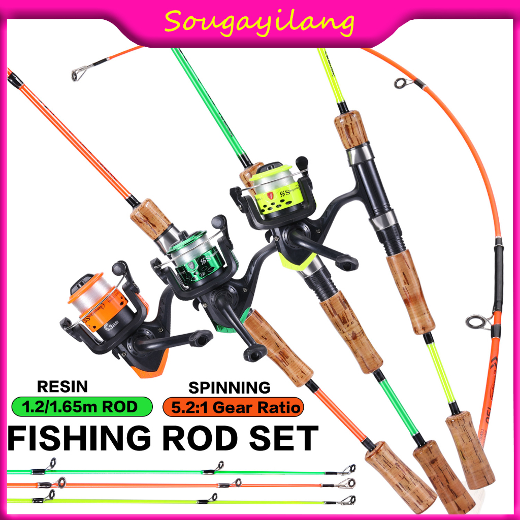 Sougayilang Colourful Fishing Set 5.2:1 Gear Ratio Fishing Reel ...