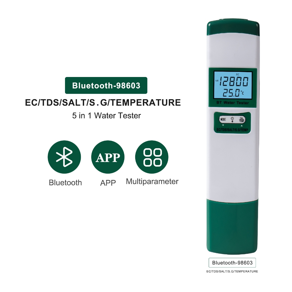 Bluetooth ph Meter 7 in 1 PH/EC/TDS/Salinity/S.G/ORP/Temp Salt Meter ...