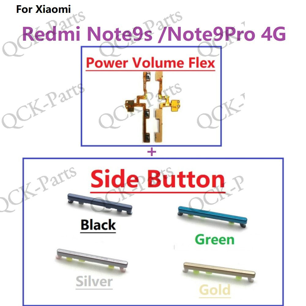 New Switch Key Power On Off and Volume up down Side Button Keys Flex For Xiaomi Redmi Note 9s 9 ...