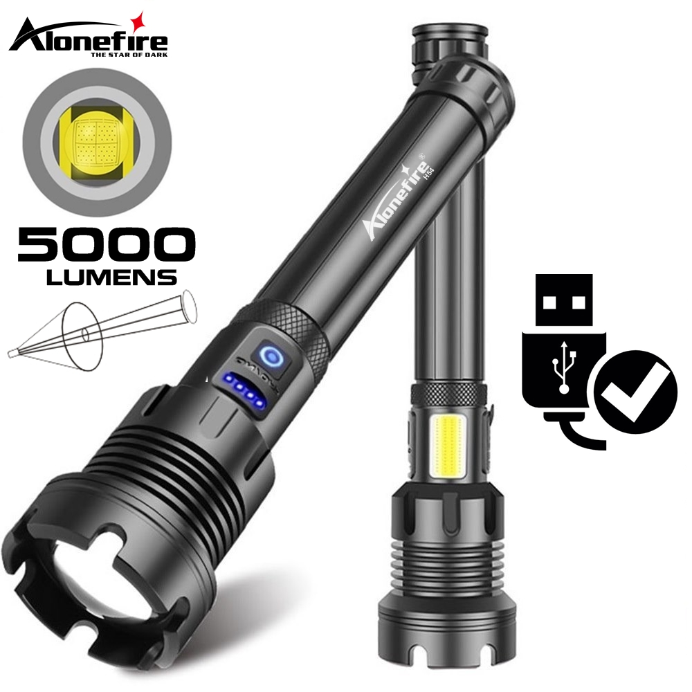 Alonefire H54 Most Powerful XHP90 LED Flashlight Waterproof Zoomable ...
