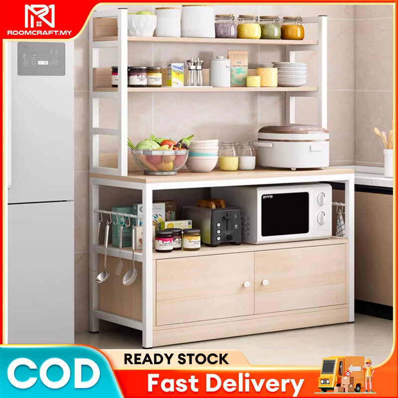 Kitchen Rack Cabinets With Doors Multilayer Cupboards Microwave Ovens ...