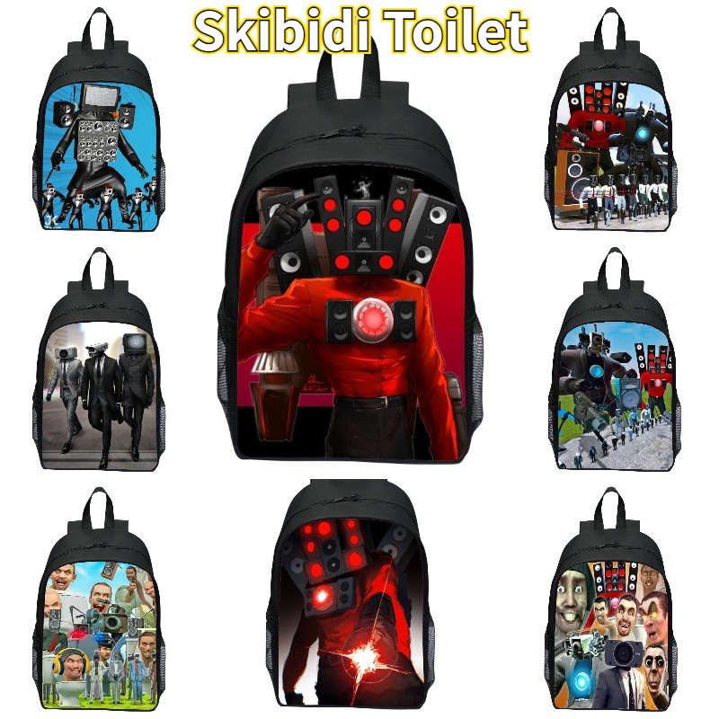 Kids Backpack SKIBIDI TOILET 3D Cartoon Pattern Primary School Bag ...