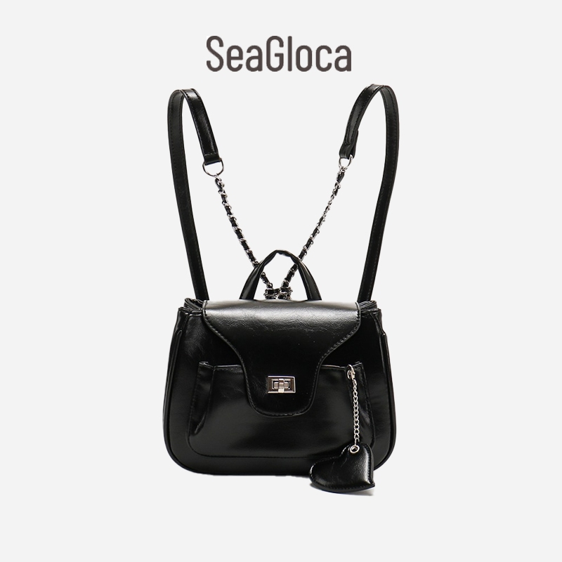 Seagloca New Top-quality Korean Fashion Chain Leather Backpack Cross ...