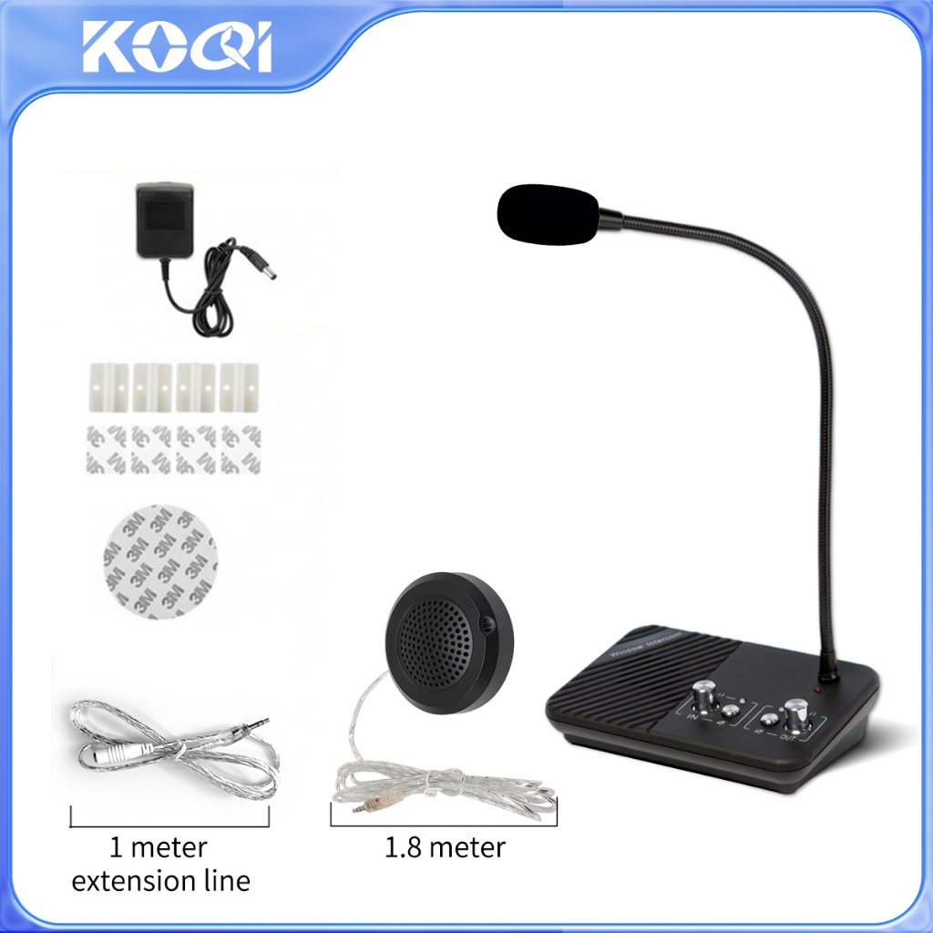 Window Intercom Speaker System Dual Way Intercommunication Microphone