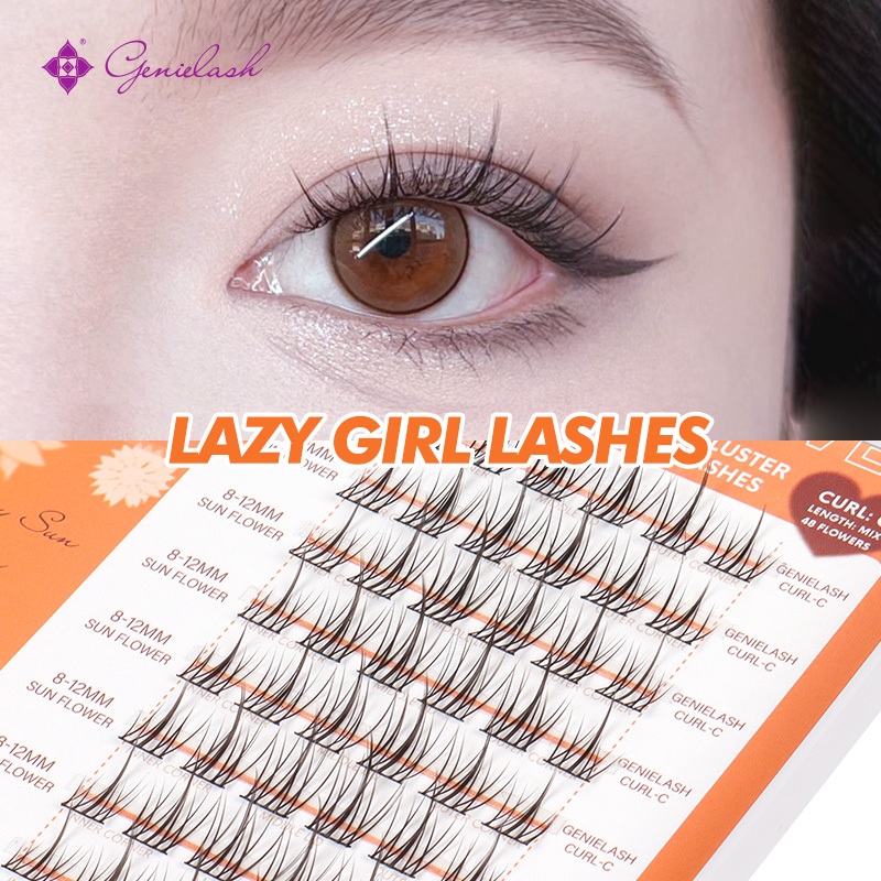 Genielash Hot Sun Flower Eyelashes DIY Cluster Eyelash Extension Pre ...