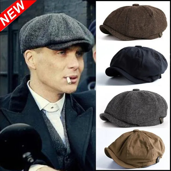 Octagon Fashion Men Retro Beret Peaky Blinders Wool Blend Vintage ...