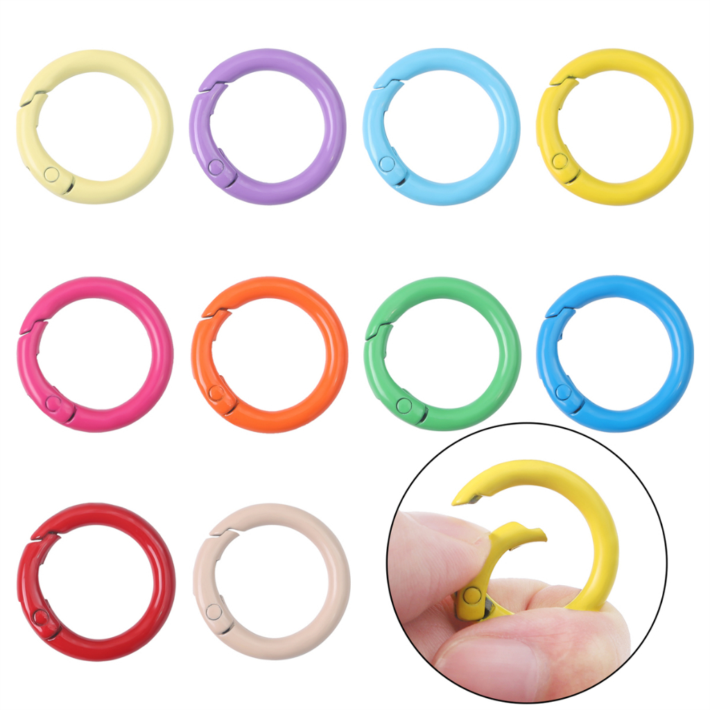 2-5pcs Metal Gate O Spring Clasps Openable Round Carabiner Keychain Bag ...