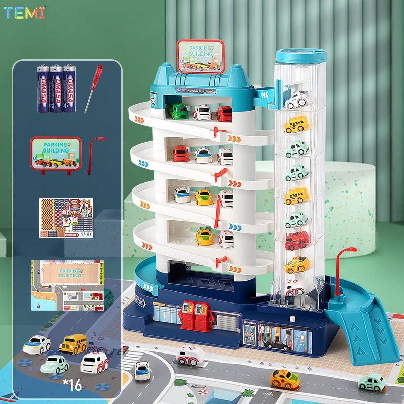 TEMI Parking Lot Car Building Toys Electric Parking Multipurpose car ...