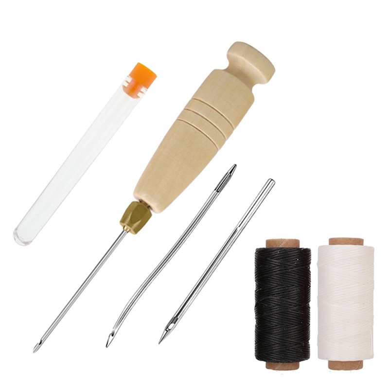 Brand New Leather Sewing Awl Kit Wooden Handle Needle Piercer Handmade ...