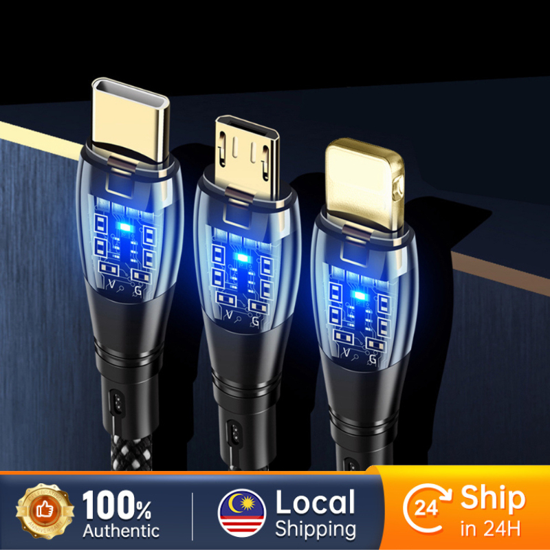 Fast Charge Cable 5A Auto Power Cut Off Data Type C Micro Android Fast ...