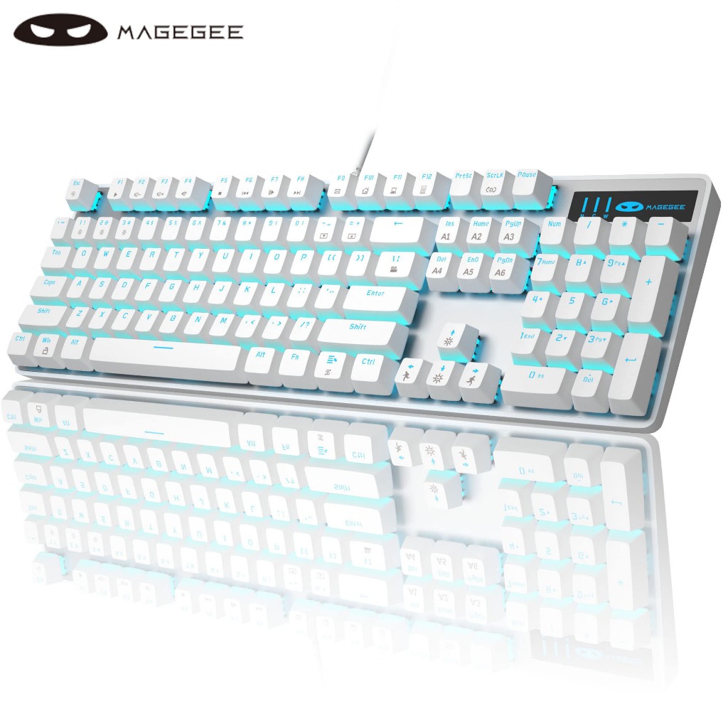 MageGee Mechanical Gaming Keyboard Blue/Red Switch 104 Keys Wired LED Backlit Anti-Ghosting ...