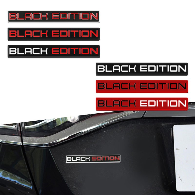 1Pcs 3D Chrome Metal Black Edition Car Styling Rear Trunk Badge Tail ...