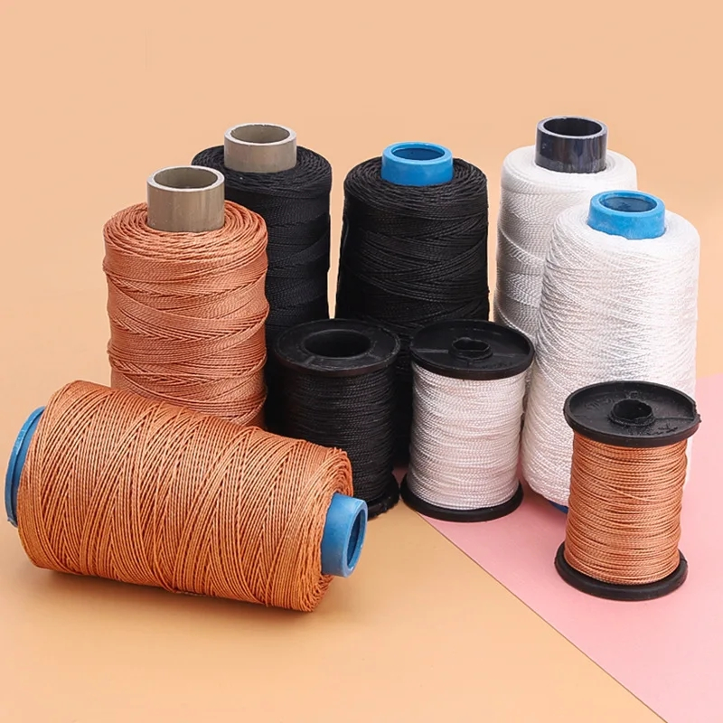 New 50/300M Nylon Sewing Thread Leather Sewing Waxed Thread & Wooden ...