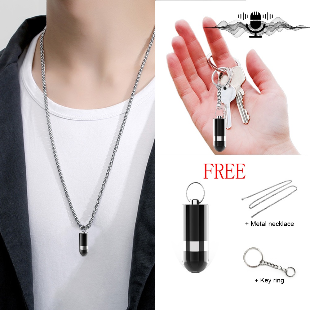 STTWUNAKE Mini Voice Activated Recorder Necklace Spy Digital Audio ...