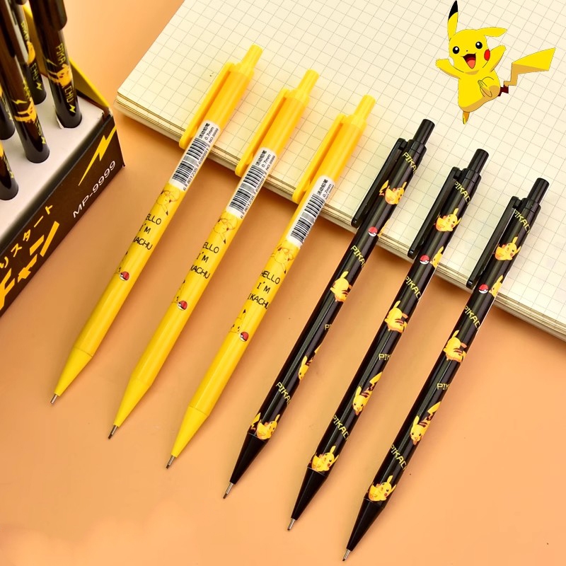 Pikachu Cartoon Mechanical Pencil 0.5MM Mechanical Pencil Press Free ...
