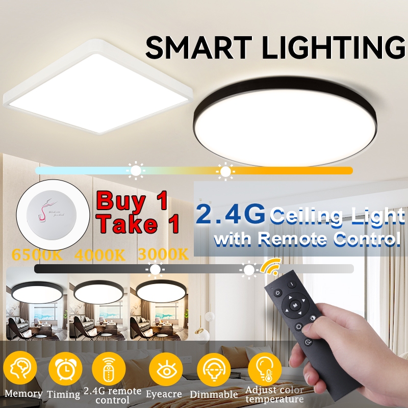 Siling Lampu Led Ceiling Light 30/40/60W Remote Control Night Lamp ...