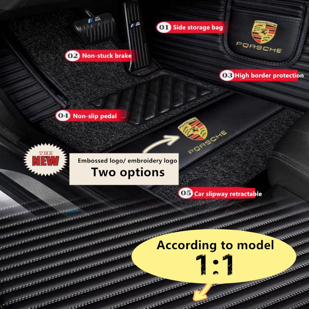 New style sport streak Carpet leather car Porsche mat Panamera Cayman ...