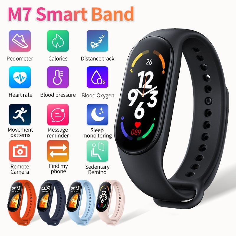 M7 Smart Band Fitness Bracelet Watches Women Men's Watch Blood Pressure ...