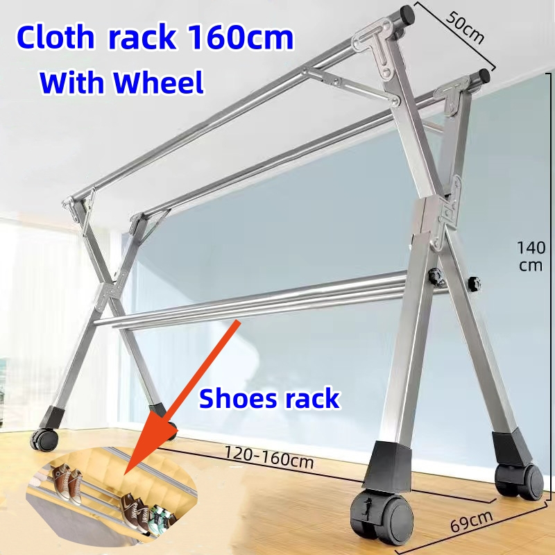 Ampaian baju Foldable Mobility Stainless Steel Clothing Drying Rack ...