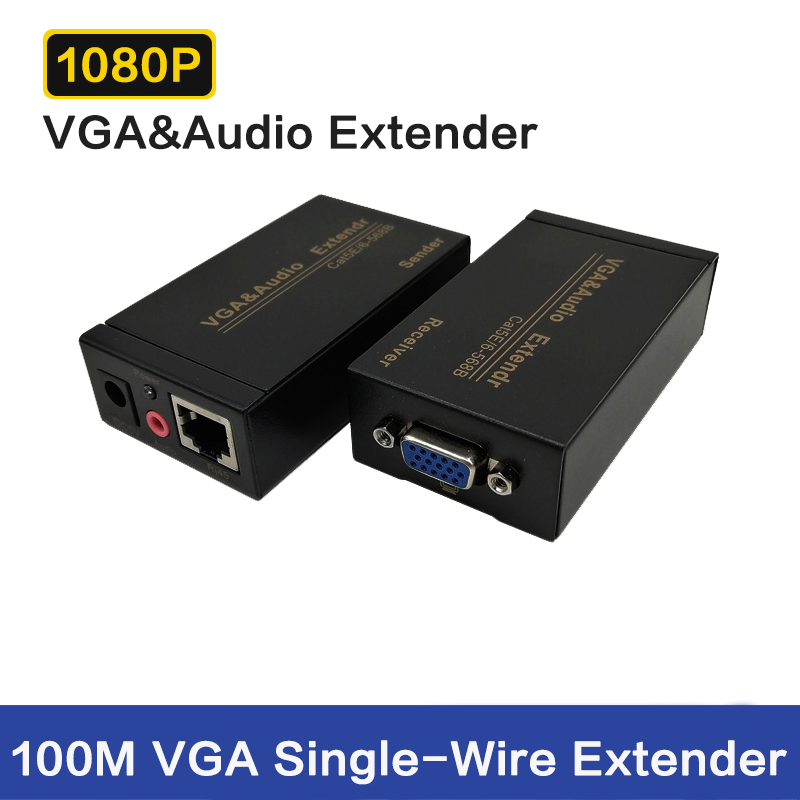 100M VGA Extender | 1080P VGA to RJ45 Network Port Adapter Supports LAN ...