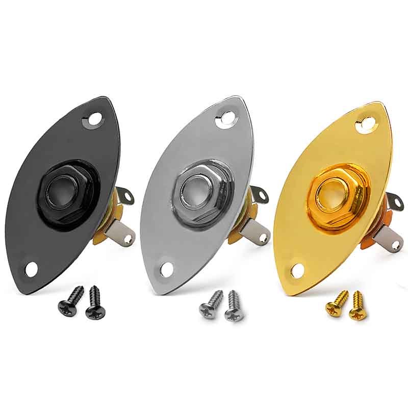 Metal 1/4" Oval Guitar Input Jack Output Plate Jackplate Socket for ...