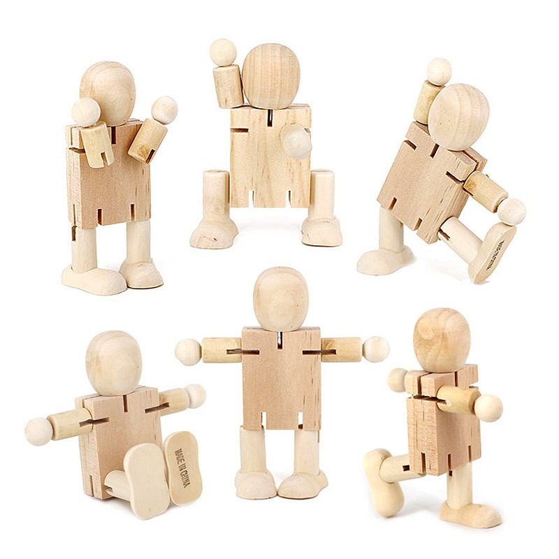 Diy Wooden Man White Embryo Joint Puppet Children's Educational ...