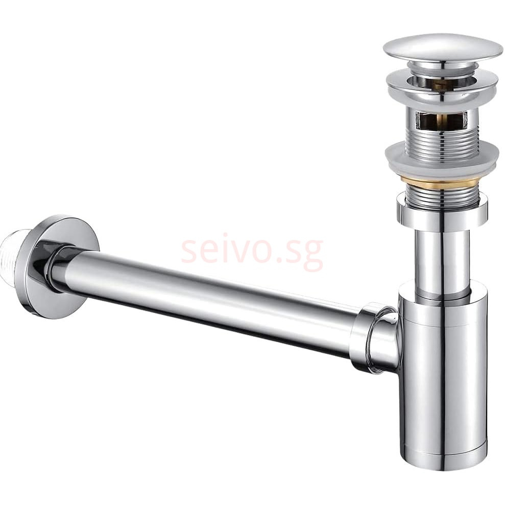 Basin Bottle Trap Bathroom Sink Stopper P-Trap Complete Set Adjustable ...