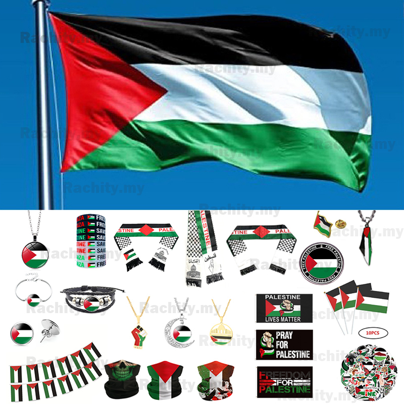 [Ready Stock] Palestine Flag Vivid Color and Fade Proof Canvas Header ...