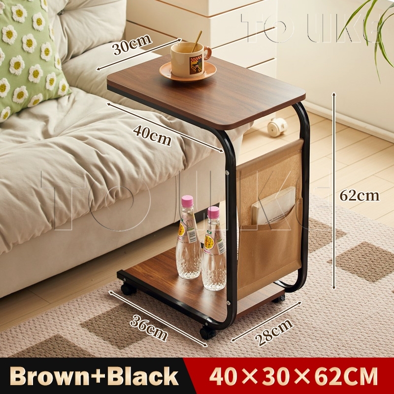 Nordic Sofa Side Table C-shaped Side Table Movable Small Table Lightweight Coffee Table Wooden ...