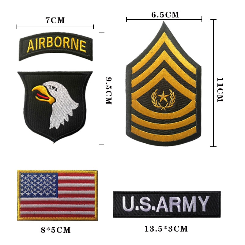 Airborne Division Arm Badge Hook And Loop Patches Tactical Embroidered ...