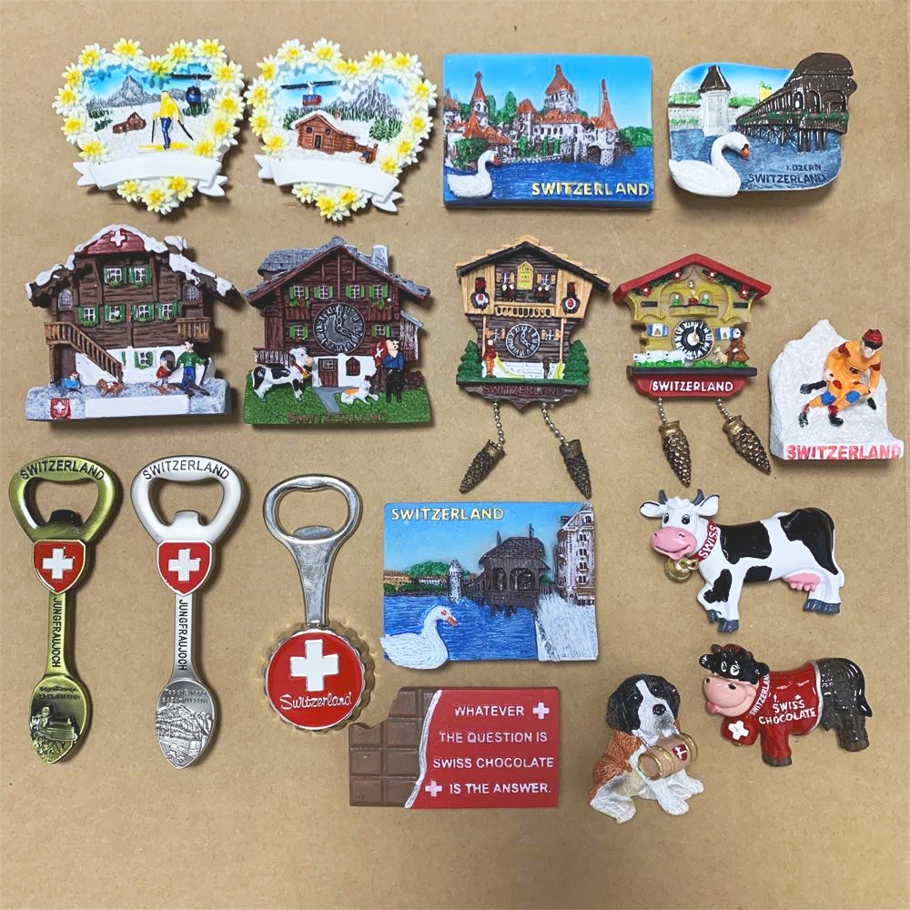 Customized Fridge Magnets Switzerland World Tourist Souvenir European ...